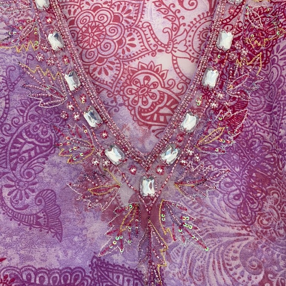 Raviya | Tops | Purple And Pink Paisley Blouse | Poshmark